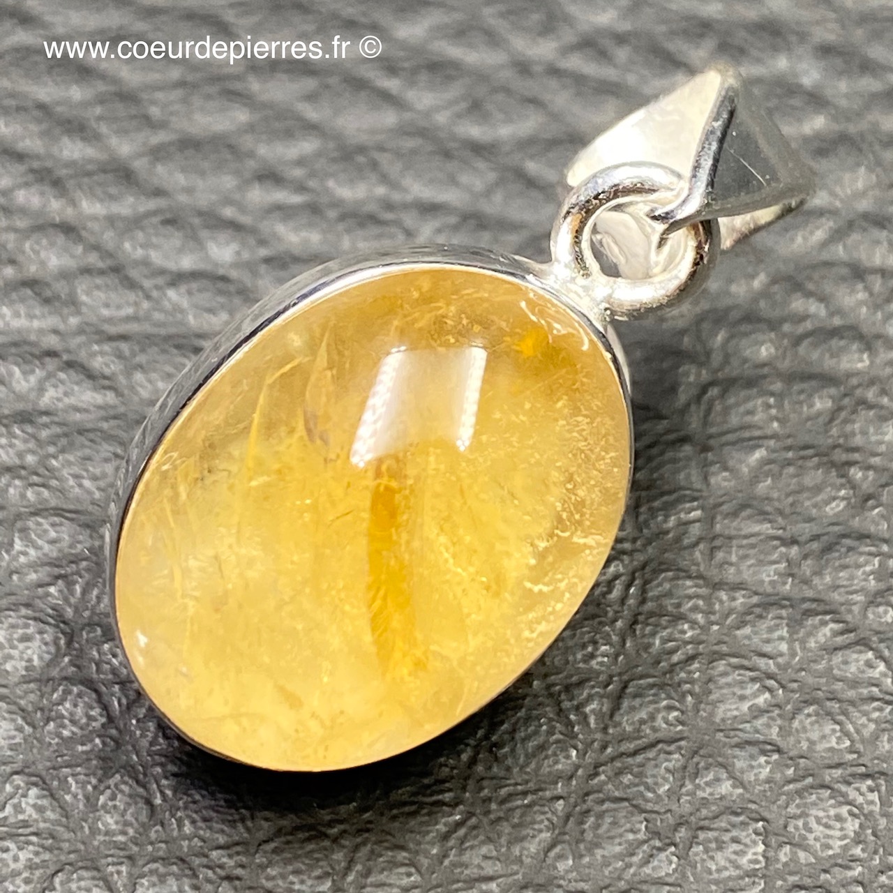 Pendentif en citrine naturelle de Madagascar (réf ci1) | Cœur de Pierres