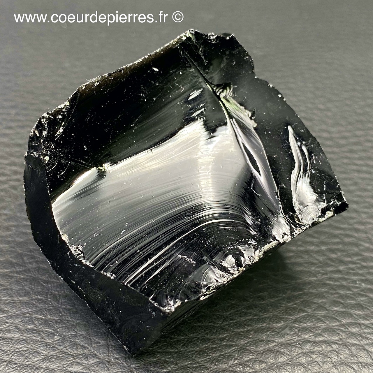 Obsidienne noire brute du Mexique (réf ob8) | Cœur de Pierres