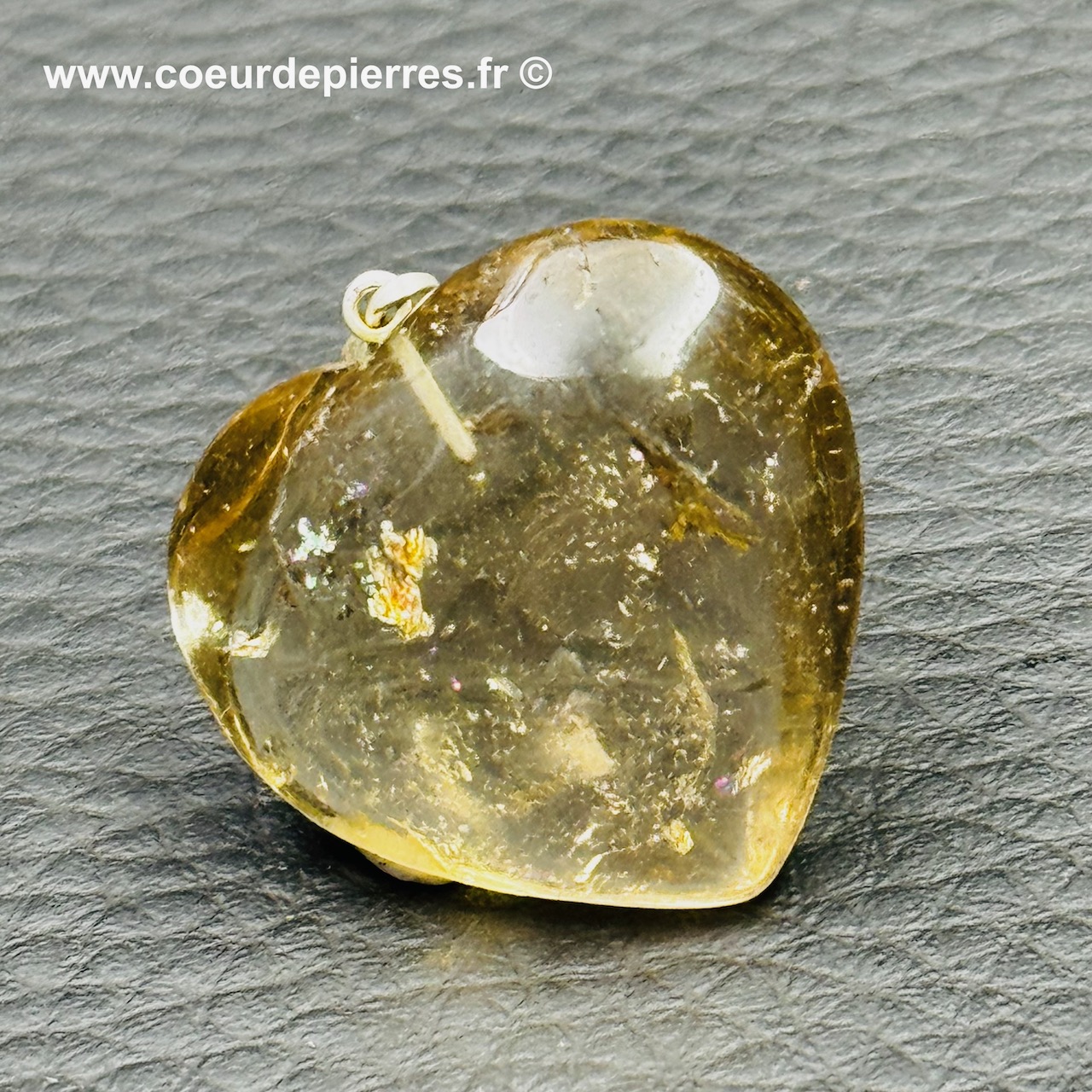 Pendentif en citrine naturelle de Madagascar (réf ci1) | Cœur de Pierres
