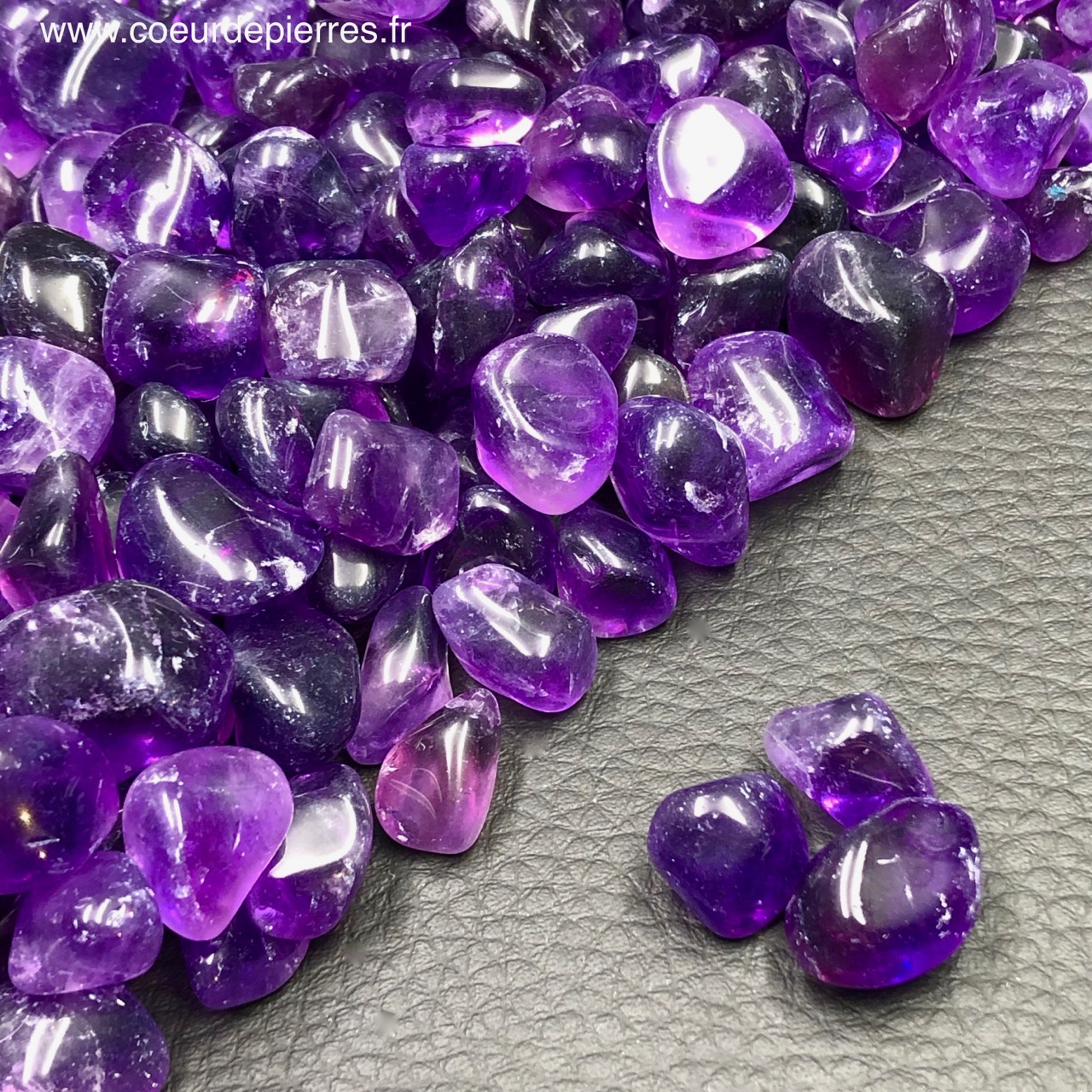 Améthyste d'Uruguay pierres roulées, qualité extra "petite taille ...