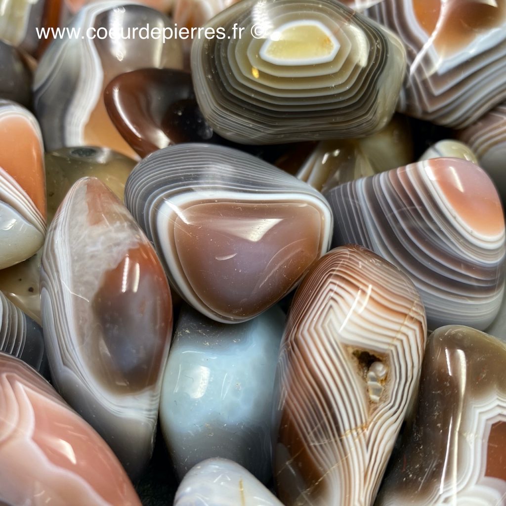 Pierre D'Agate du Botswana (2,6 à 4,2 cm) | Coeur de Pierres