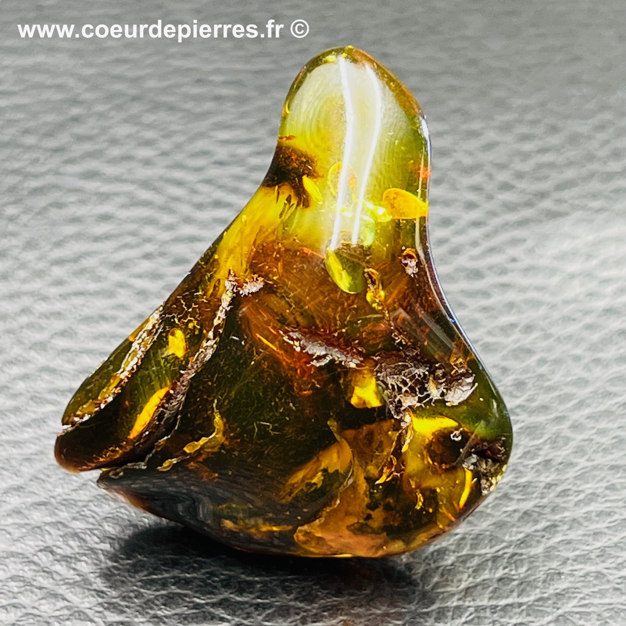 Ambre vert de la mer Baltique (réf ab7) | Cœur de Pierres