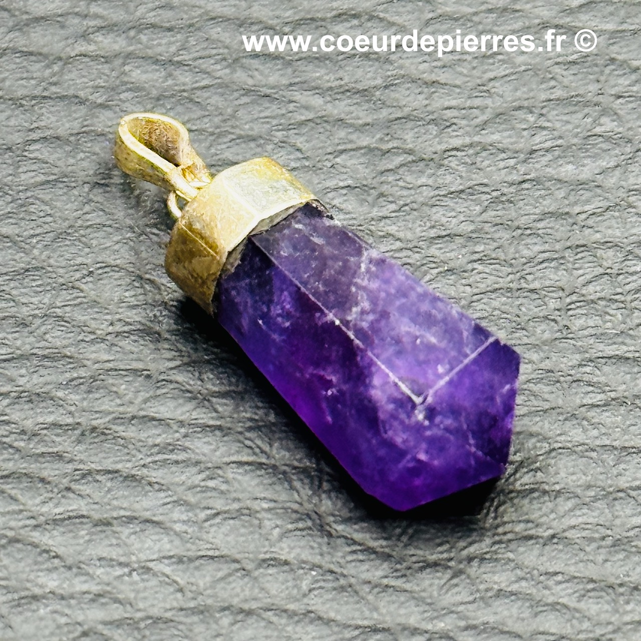 Pendentif améthyste d'Uruguay (réf pa38) | Cœur de Pierres