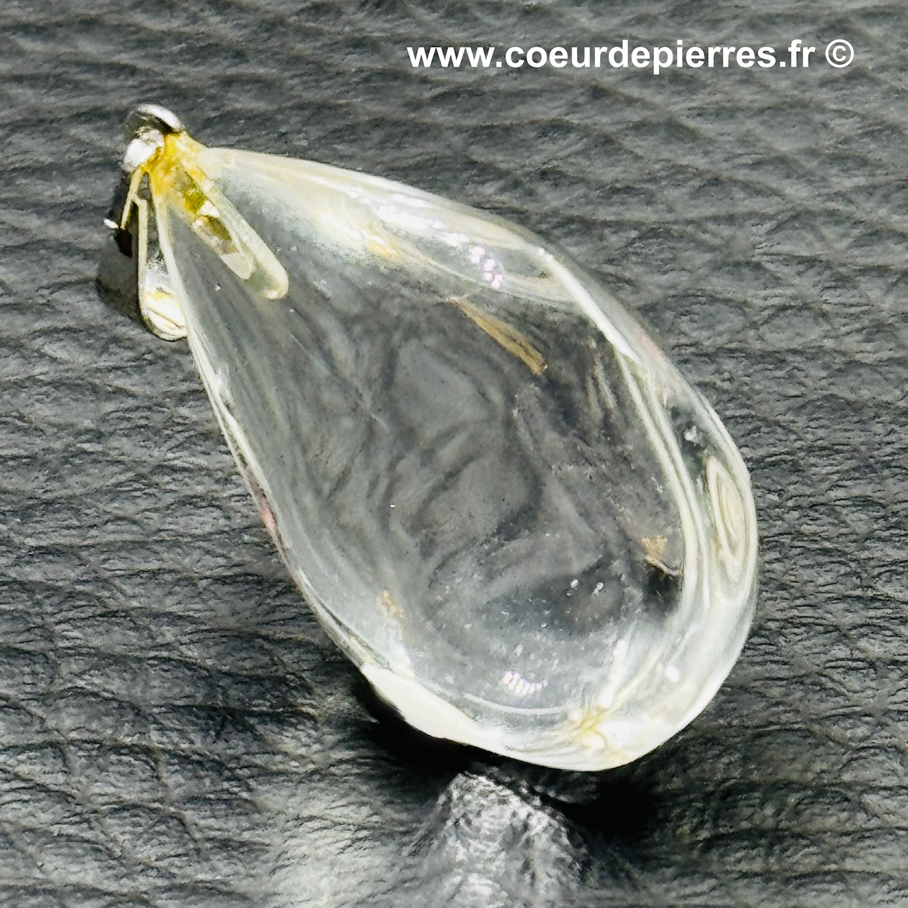Pendentif en cristal de roche du Brésil (réf cr19) | Cœur de Pierres