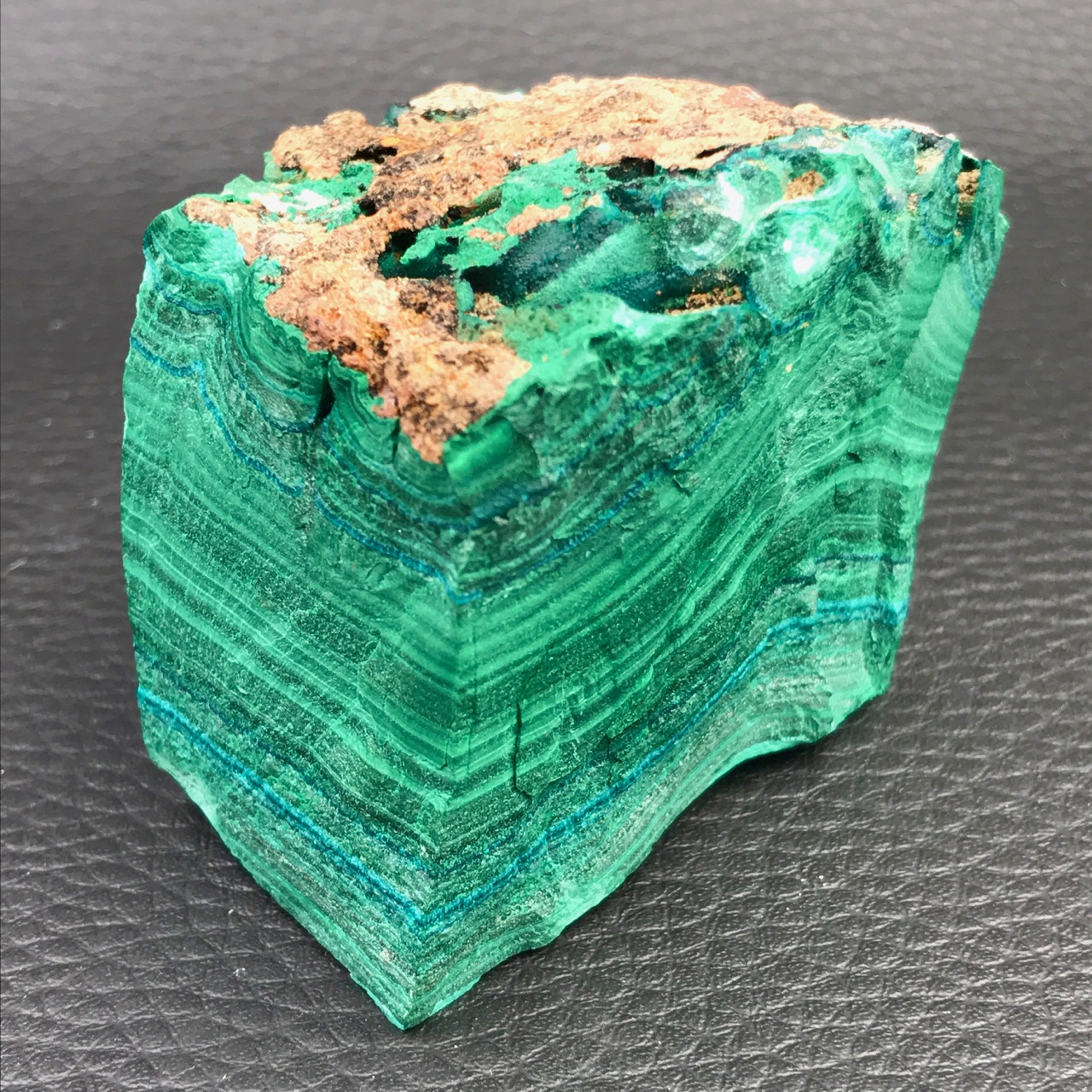 Malachite du Congo bloc brut de 0,290 kg (réf bm9) - coeur de pierres