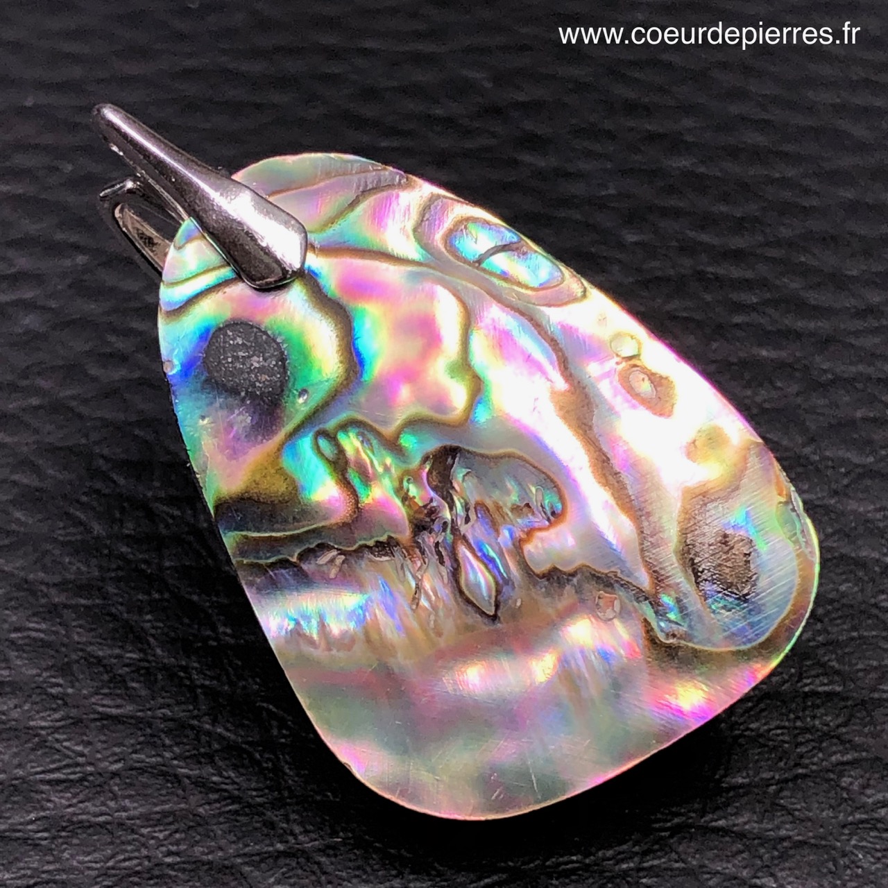 Pendentif en nacre d’Abalone "grand modèle" (réf nc11) | Cœur de Pierres