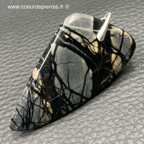 Pendentif en jaspe picasso (réf pjp9) | Cœur de Pierres