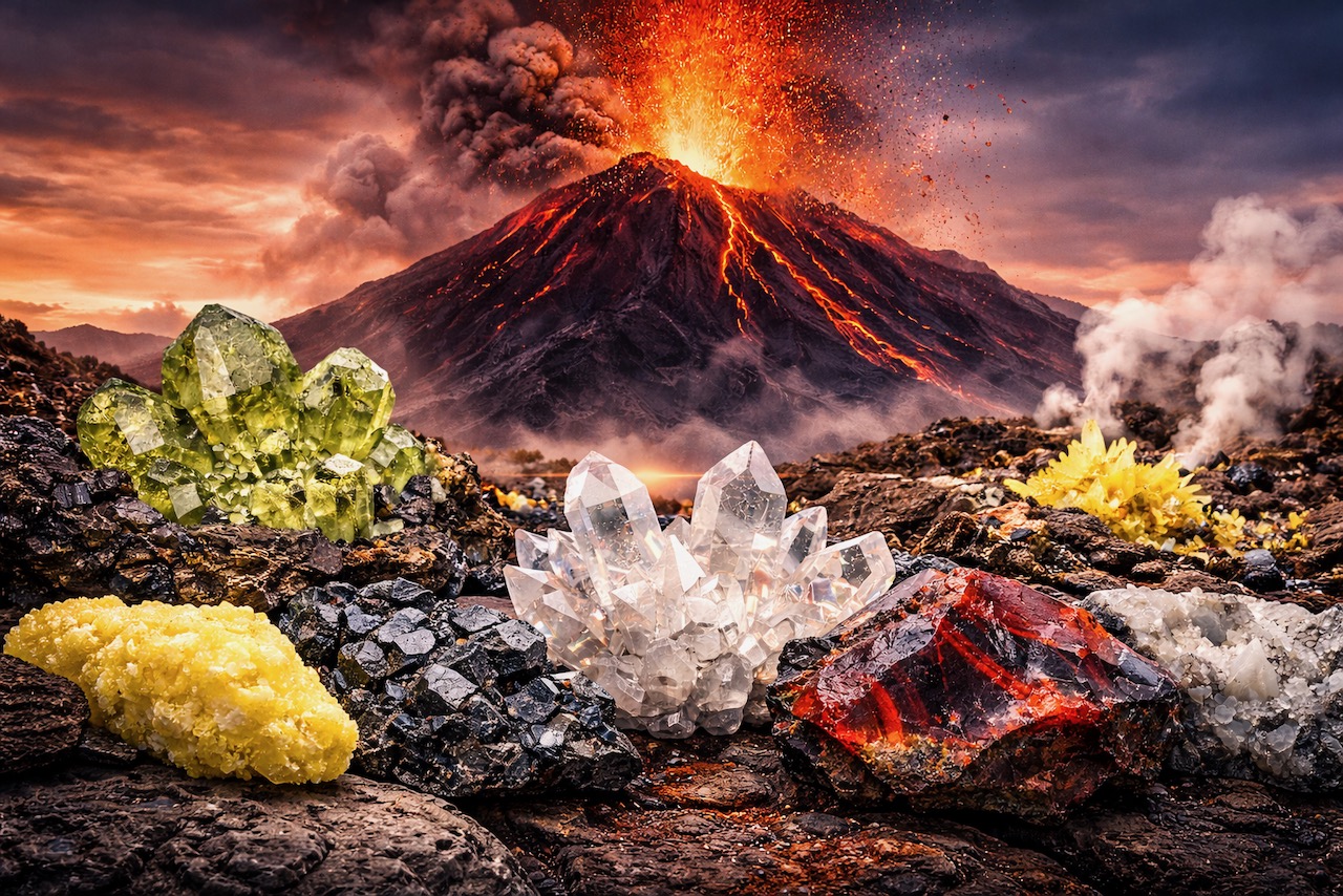 Les Minéraux Volcaniques et Magmatiques | Cœur de Pierres